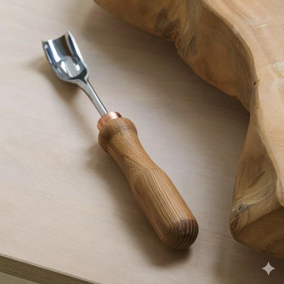 Hand Forged Spoon Carving Gouge: Short Bent Wood Chisel - Etsy