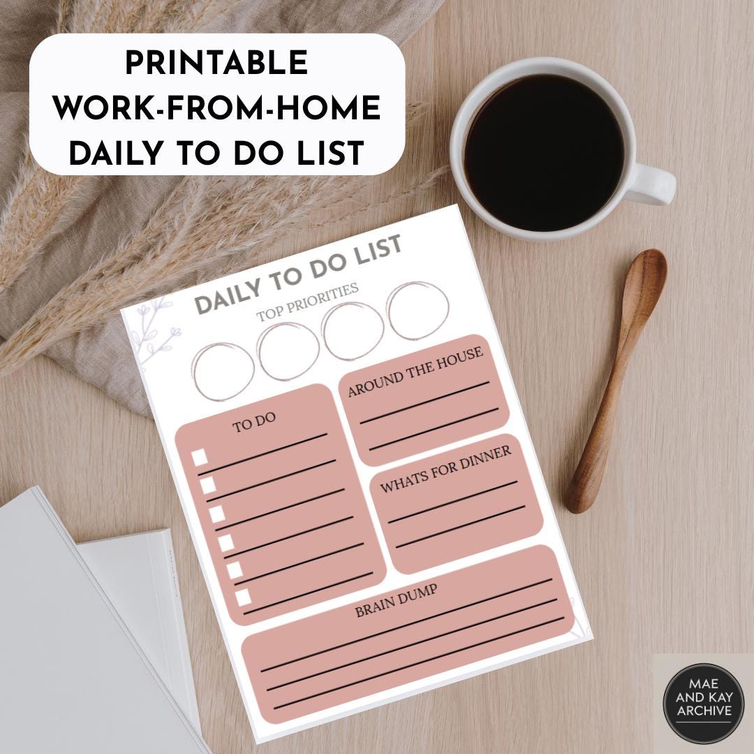 Clean To-do List Printable for Busy Moms – Daily Planner, Digital ...