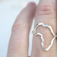 Adrinka Africa Ring Set | African Map Jewelry & Adjustable Ring by ...