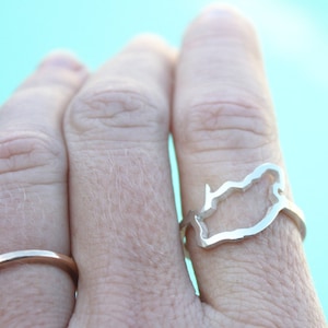 South Africa Ring / Outline of South Africa / Dainty Silver Ring ...