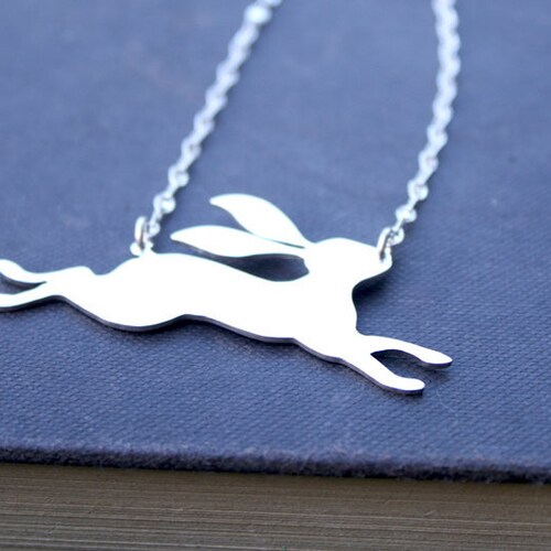 Silver Rabbit Necklace / Lucky Rabbit Pendant / Bunny Necklace - Etsy