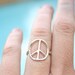 Peace ring / silver peace sign ring / delicate ring / boho | Etsy
