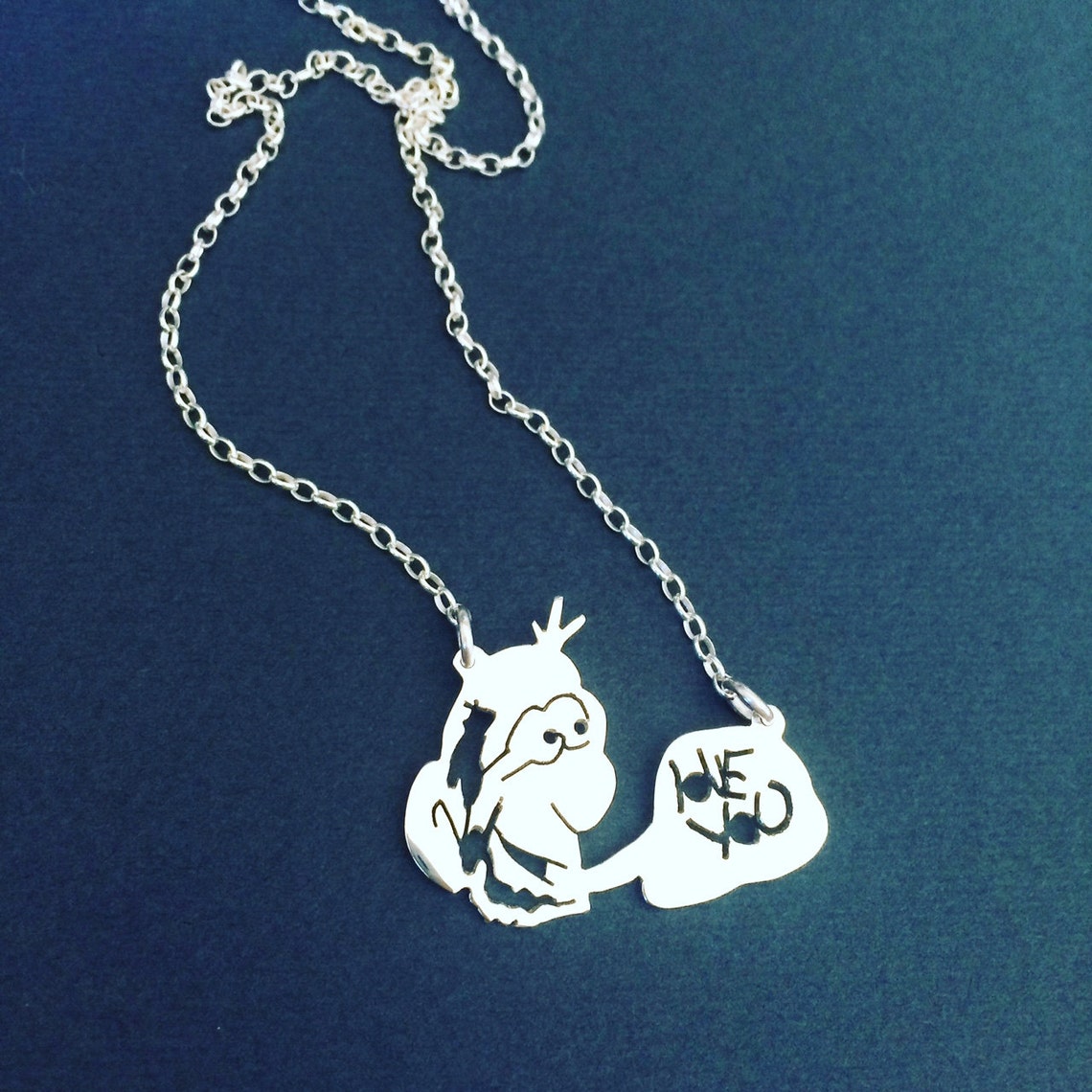 Your Childs Drawing / Kids Artwork / silver keepsake necklace | Etsy