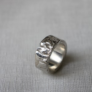 Chunky Organic Textured Ring in Sterling Silver / Very Heavy Rustic ...
