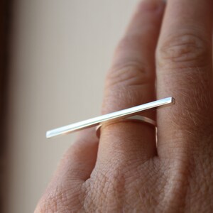 Bar Ring / Horizontal Bar Ring / Silver Line Ring - Etsy