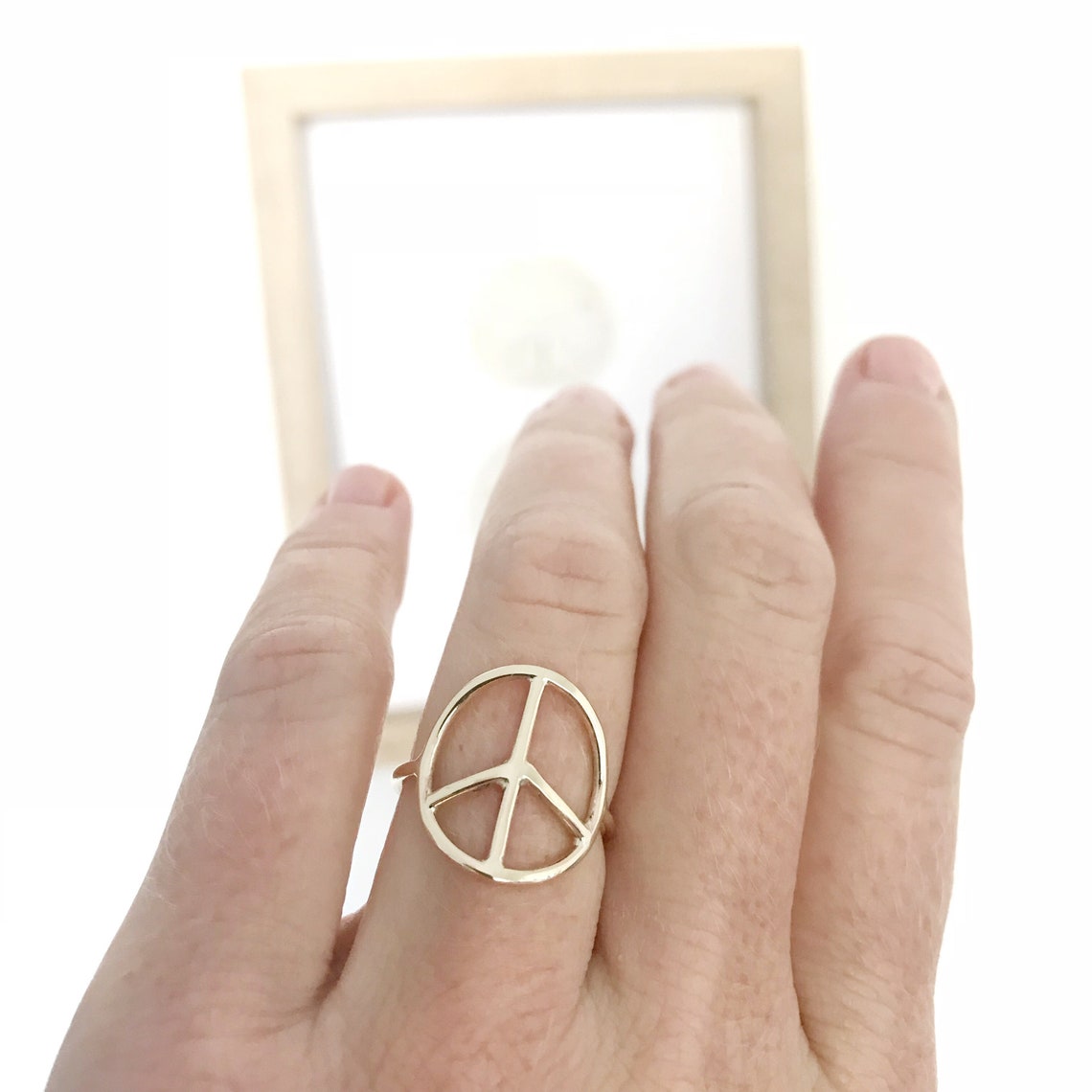 Peace ring / silver peace sign ring / delicate ring / boho | Etsy
