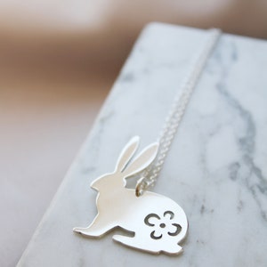Rabbit Necklace / Bunny Necklace / Silver Hare Pendant / Lucky Rabbit ...