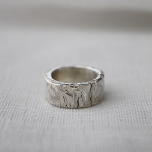 Chunky Organic Textured Ring in Sterling Silver / Very Heavy Rustic ...