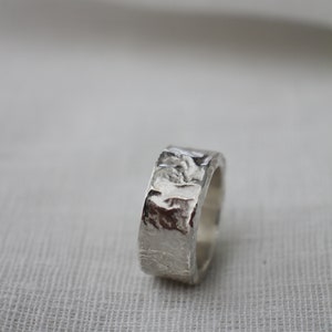 Chunky Organic Textured Ring in Sterling Silver / Very Heavy Rustic ...
