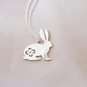 Rabbit Necklace / Bunny Necklace / Silver Hare Pendant / Lucky Rabbit ...