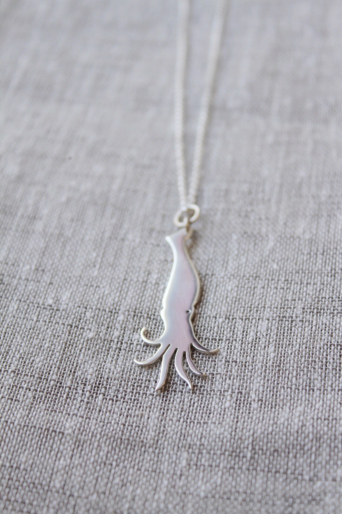 Squid Necklace / Silver Octopus Necklace / Quirky Sea Monster | Etsy