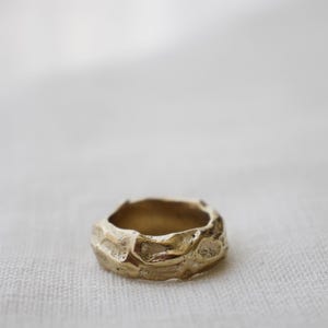 Solid Heavy Textured Gold Ring / Sand Cast in Brass or Sterling Silver ...