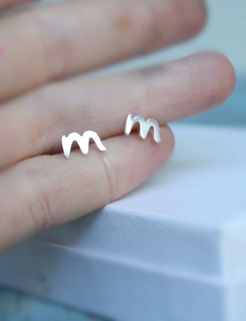 Initial Studs Letter Earrings Custom Initial Earrings - Etsy