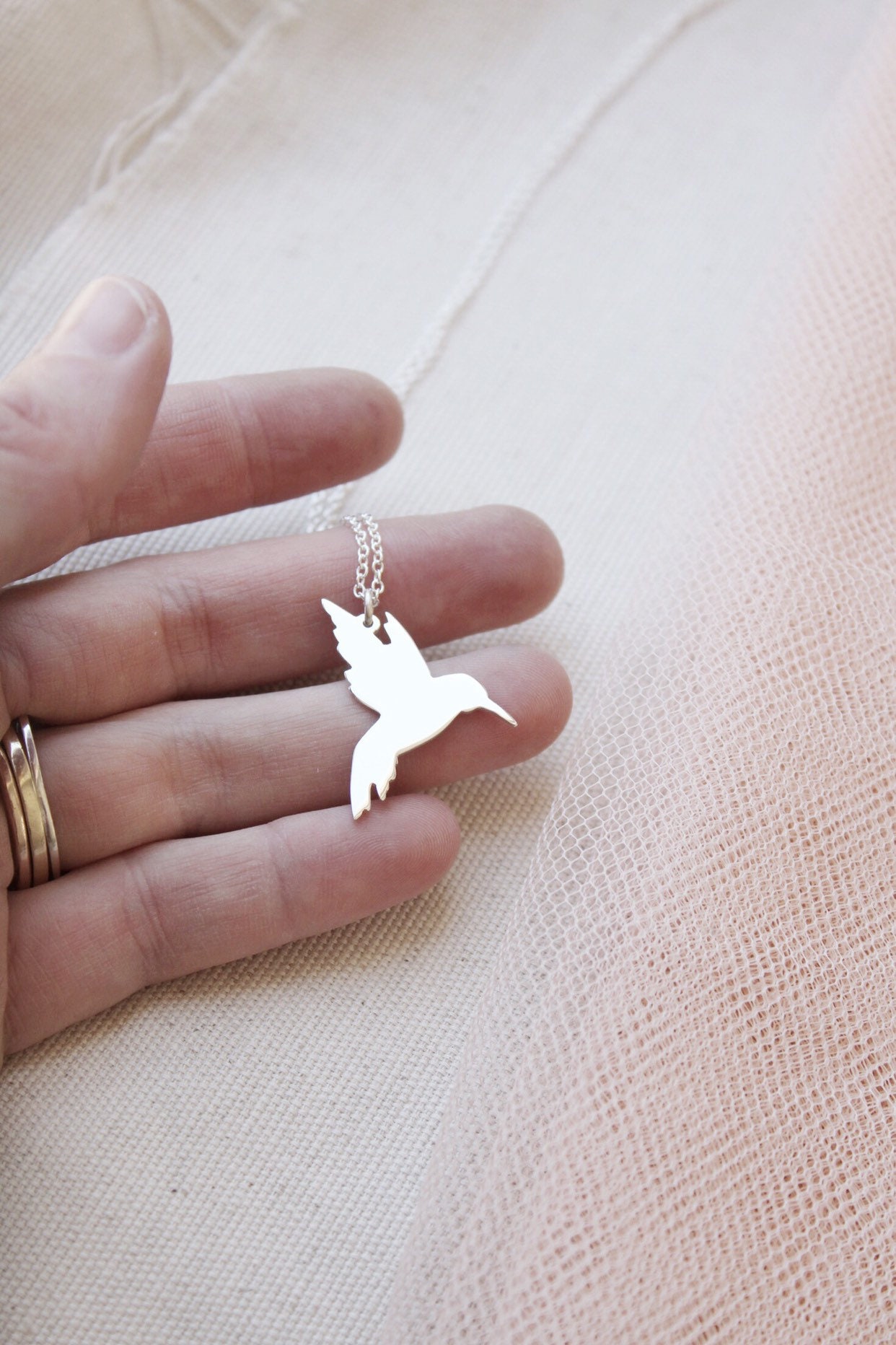 Sterling Silver Hummingbird Necklace - Handcrafted Bird Pendant - Etsy