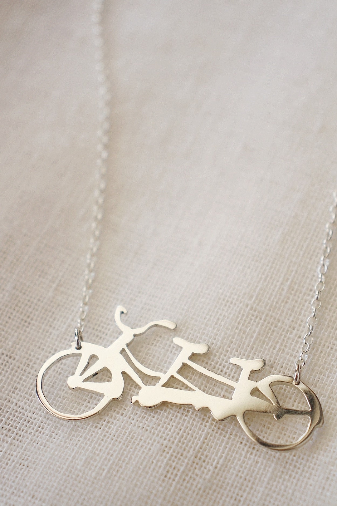 Bicycle Necklace Tandem Bike Pendant Sterling Silver Handmade Hipster ...