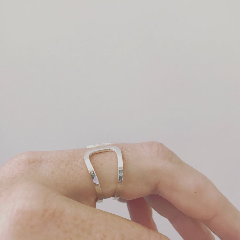 Cage Ring / Silver Adjustable Ring / Hammered Ring / Open | Etsy