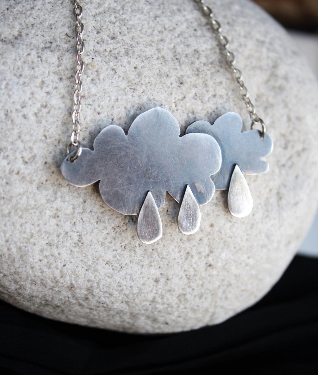 Rain Cloud Pendant Rainy Day Necklace Weather Jewelry - Etsy