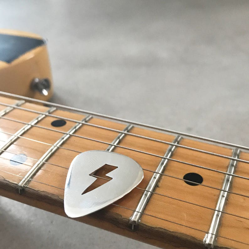 Lightning Bolt Plectrum / Guitar Pick / Custom Sterling Silver - Etsy