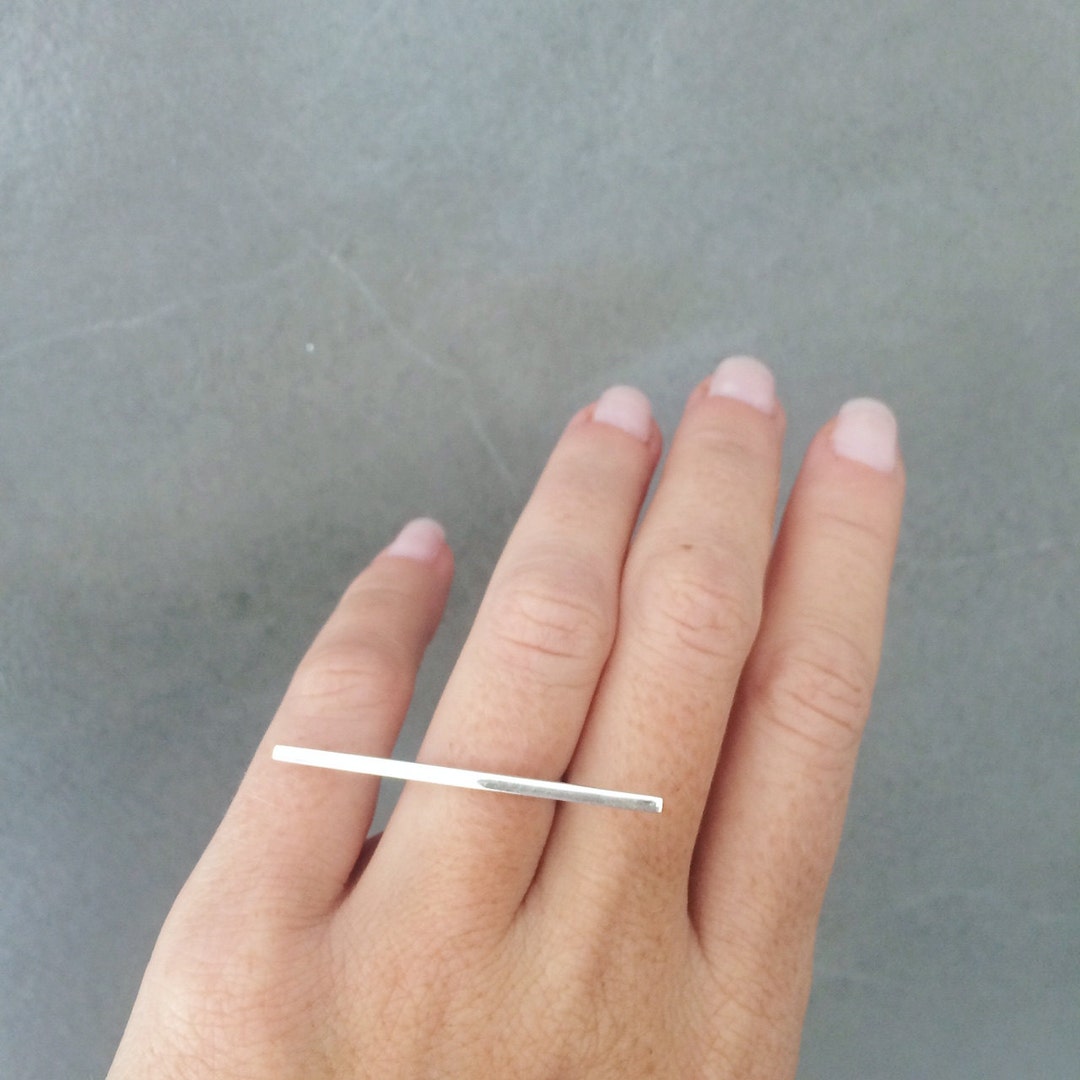 Bar Ring / Horizontal Bar Ring / Silver Line Ring - Etsy