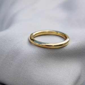 Fully Round Gold Ring / Yellow Gold Stacking Ring / 2mm Round Gold Ring ...