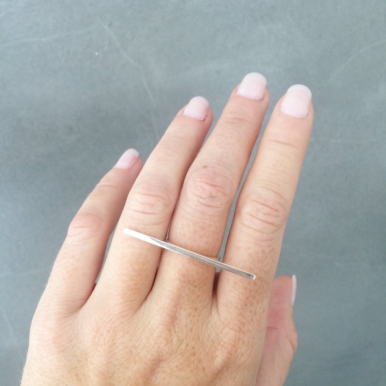 Bar ring / horizontal bar ring / silver line ring | Etsy