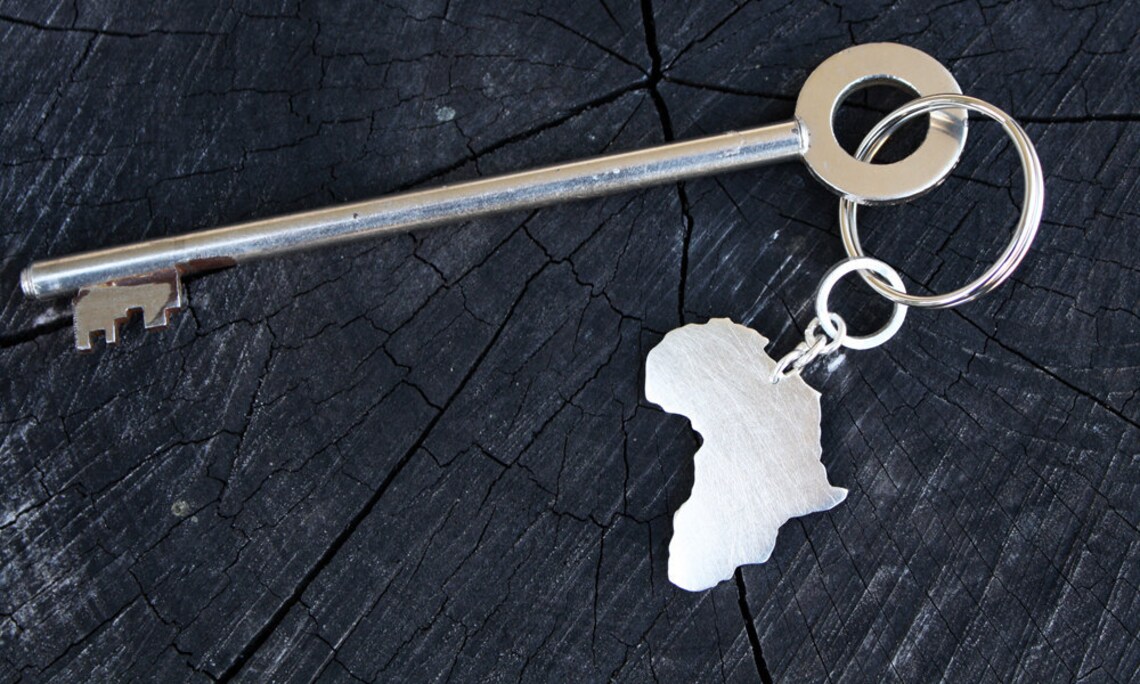 Africa Keychain African Map Continent Keyring Guys Best Man | Etsy