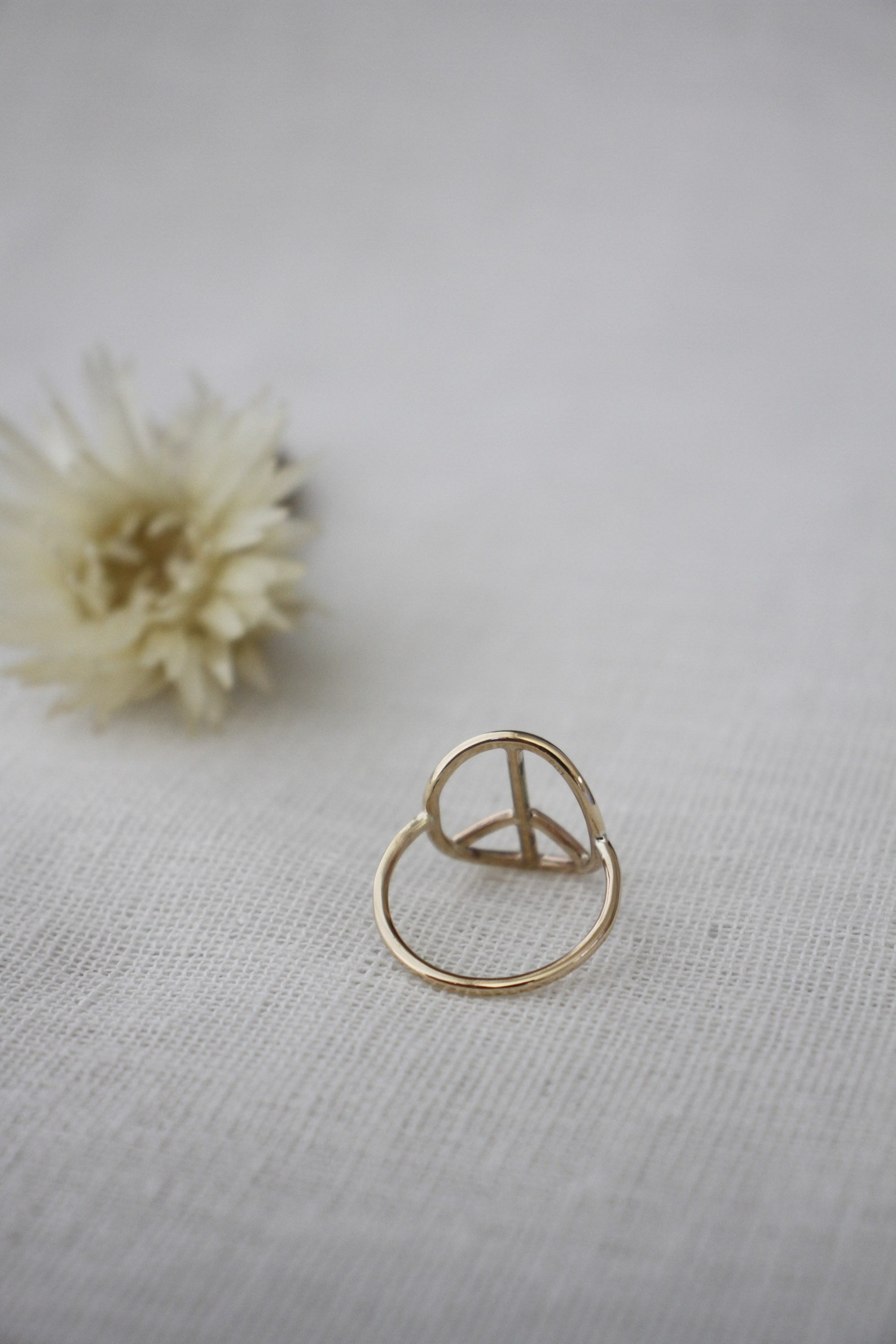 Gold Peace Ring / Peace Sign Ring / Solid 9ct Gold Ring / Boho - Etsy