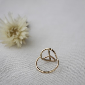 Gold Peace Ring / Peace Sign Ring / Solid 9ct Gold Ring / Boho Jewelry ...