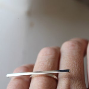 Bar Ring / Horizontal Bar Ring / Silver Line Ring - Etsy
