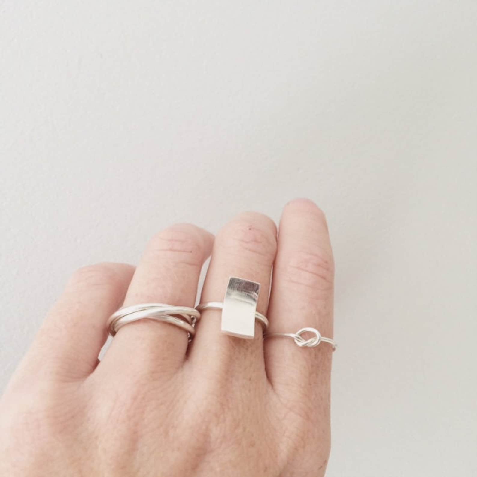 Curve Ring / Silver Concave Ring / Upward Energy Ring / Curved | Etsy