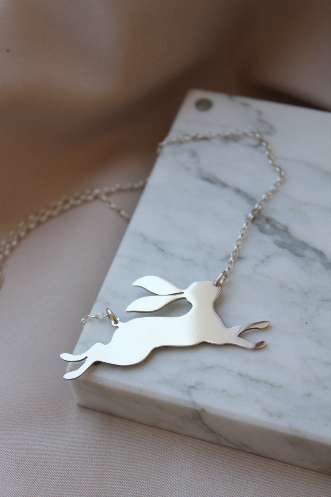 Silver Rabbit Necklace / Lucky Rabbit Pendant / Bunny Necklace / Year ...