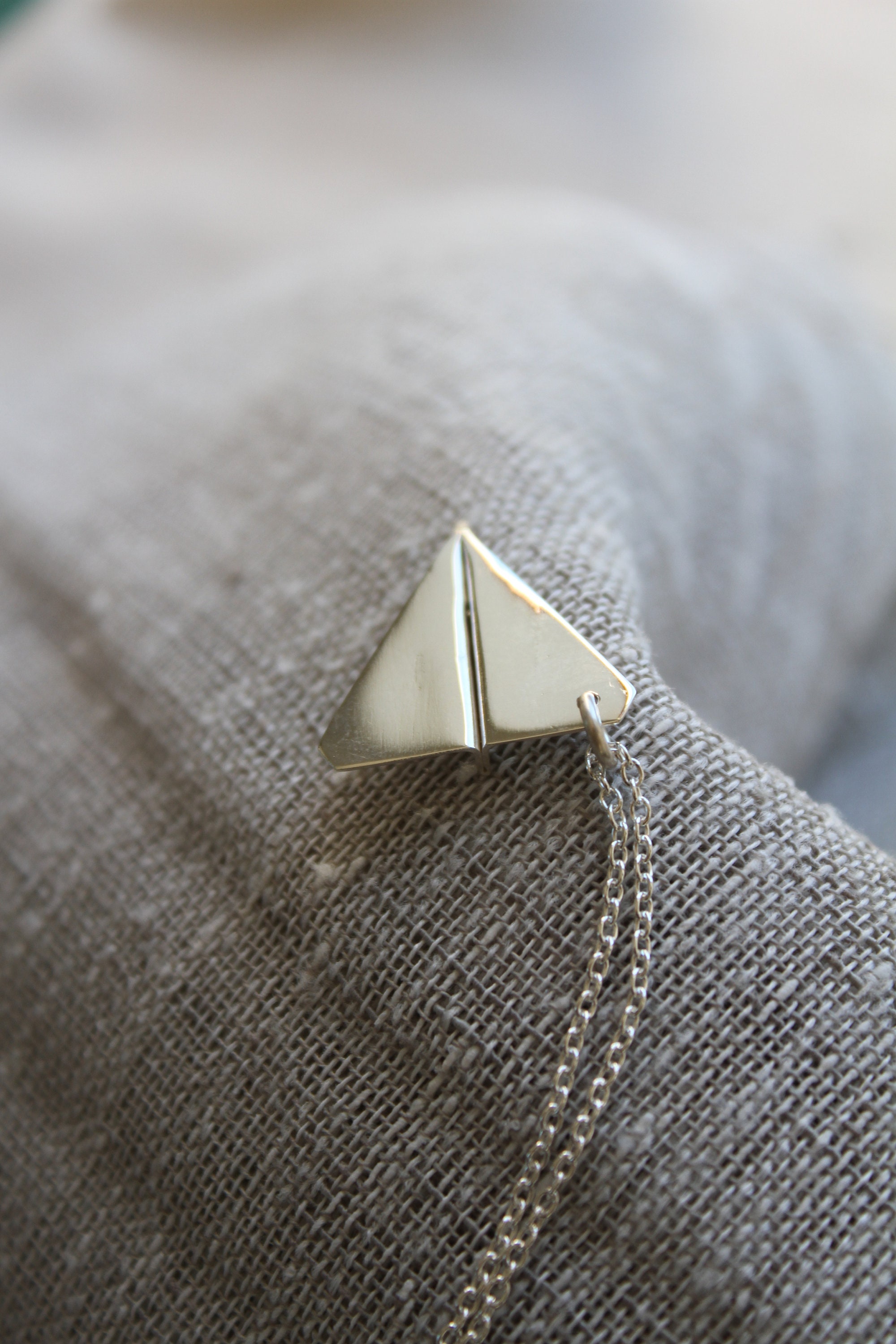 Silver Paper Plane Paper Aeroplane Necklace Airplane Necklace Origami ...