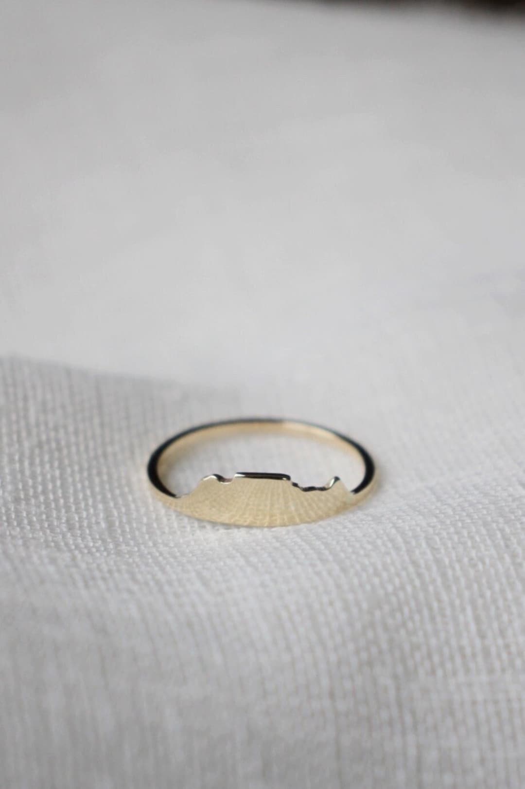 Solid Gold Table Mountain Stacking Ring • Cape Town Jewellery • Africa ...