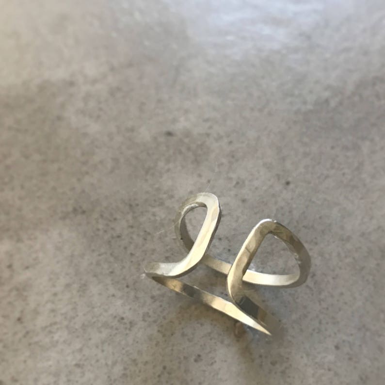 Cage Ring / Silver Adjustable Ring / Hammered Ring / Open | Etsy