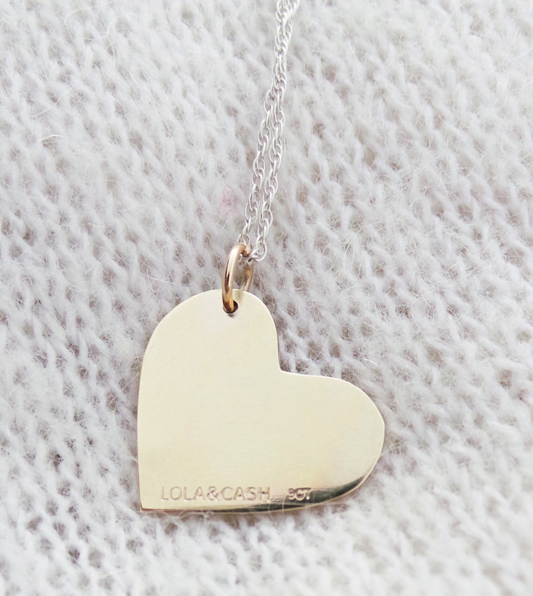 Gold Heart Pendant Solid 9ct Yellow Gold Heart Necklace Gold Heart ...