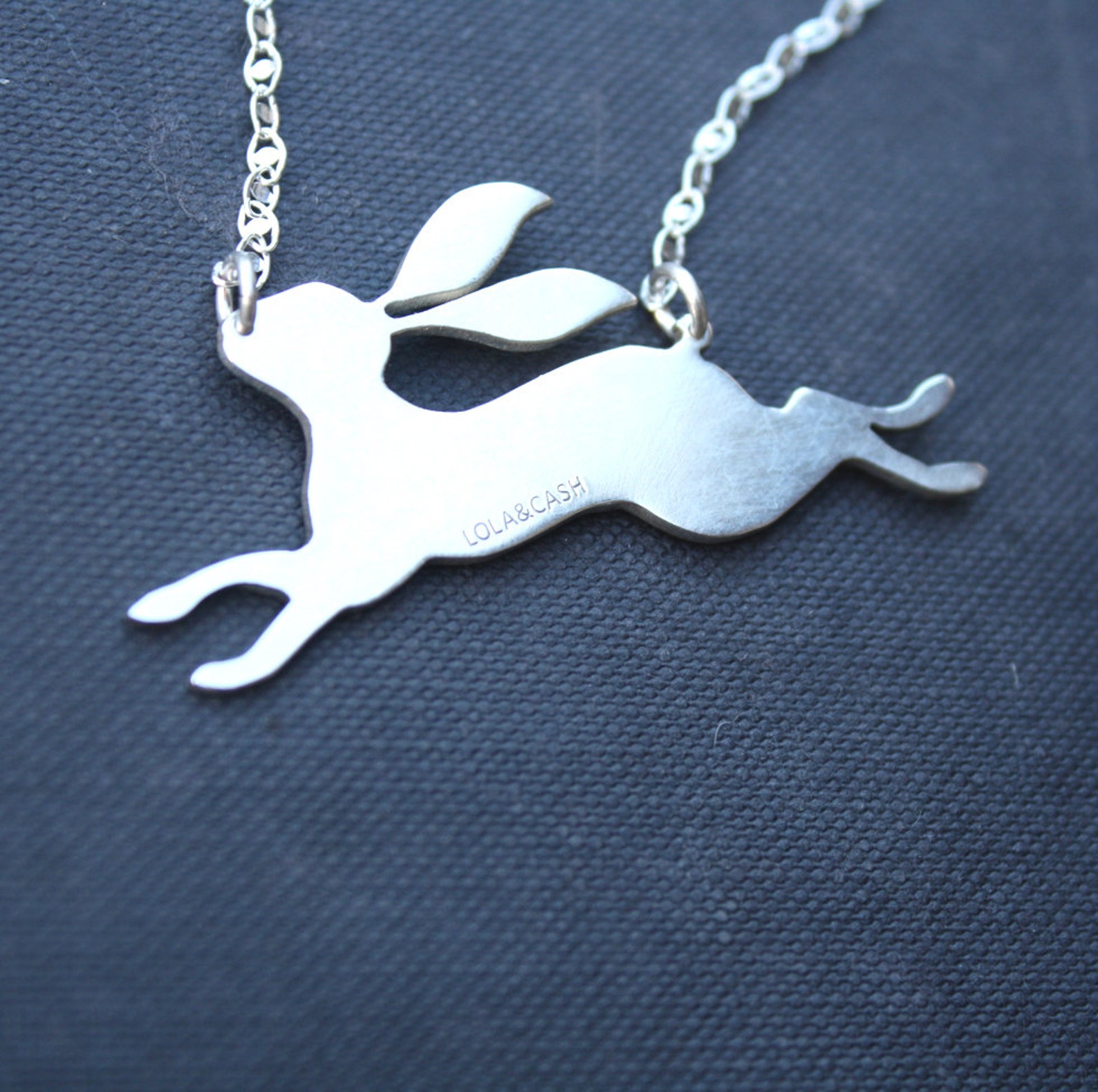 Silver Rabbit Necklace / Lucky Rabbit Pendant / Bunny Necklace - Etsy