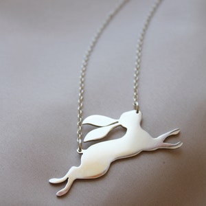 Silver Rabbit Necklace / Lucky Rabbit Pendant / Bunny Necklace / Year ...