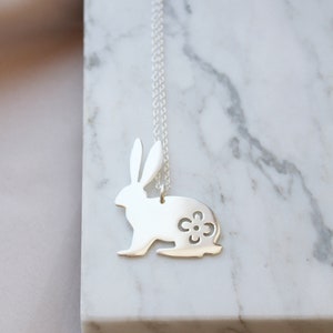 Rabbit Necklace / Bunny Necklace / Silver Hare Pendant / Lucky Rabbit ...