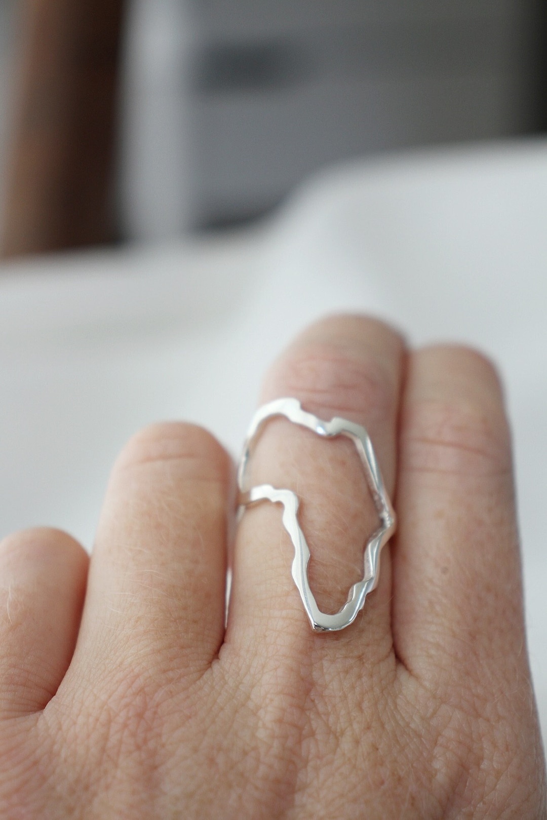 Big Africa Ring / Bold Africa Ring / Large Africa Outline Ring ...
