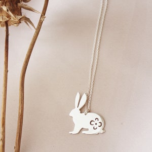 Rabbit Necklace / Bunny Necklace / Silver Hare Pendant / Lucky Rabbit ...