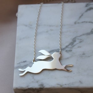 Silver Rabbit Necklace / Lucky Rabbit Pendant / Bunny Necklace / Year ...