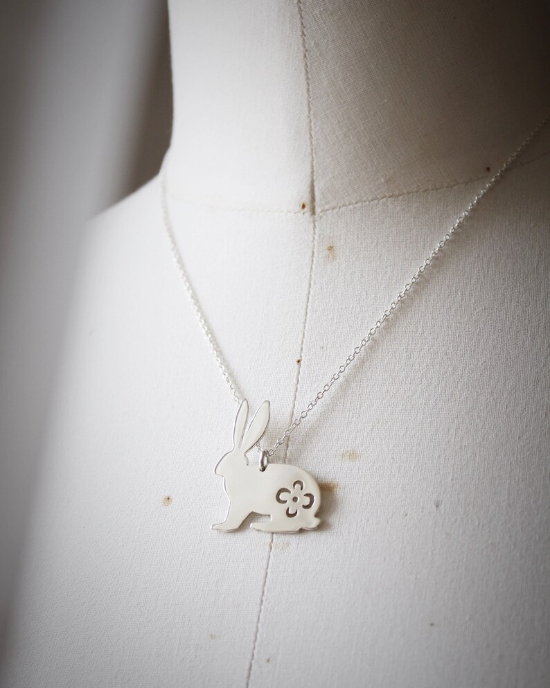 Rabbit Necklace / Bunny Necklace / Silver Hare Pendant / Lucky - Etsy