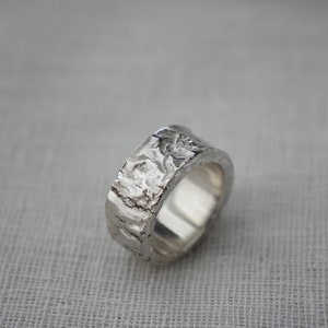 Chunky Organic Textured Ring in Sterling Silver / Very Heavy Rustic ...