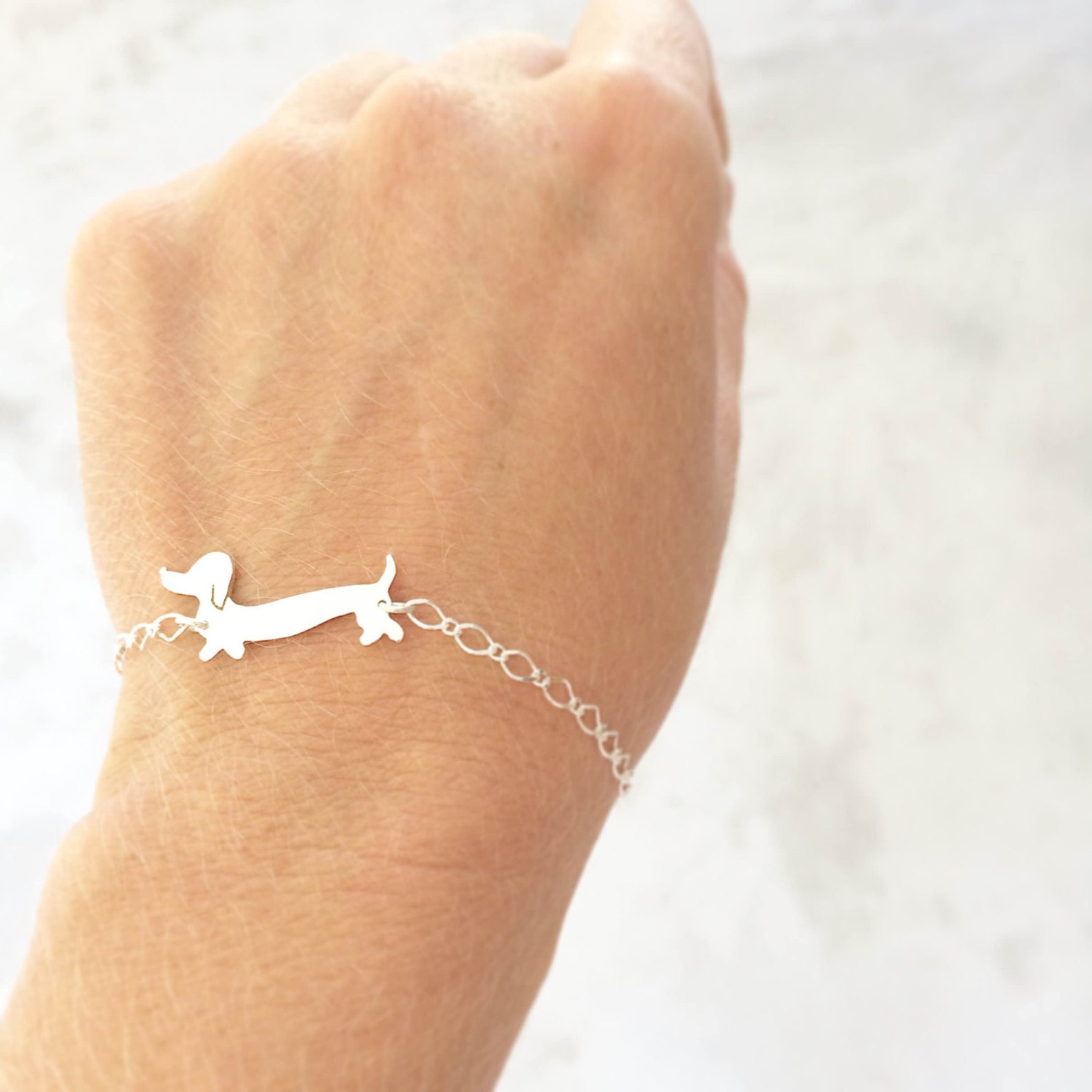 Dachshund Bracelet / Sausage Dog Bracelet / Silver Stacking - Etsy