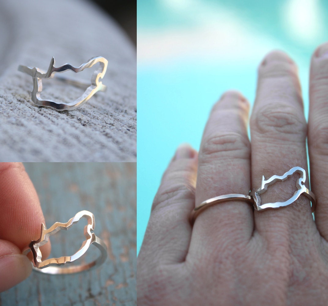 South Africa Ring Outline of South Africa Delicate Ring - Etsy