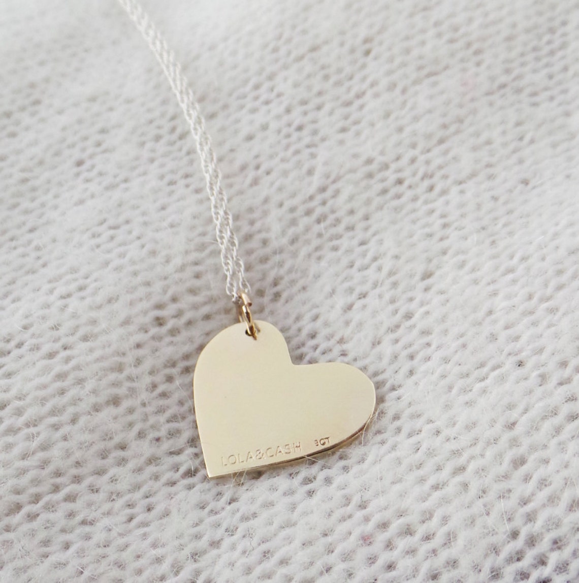 Gold Heart Pendant Solid 9ct Yellow Gold Heart Necklace Gold - Etsy