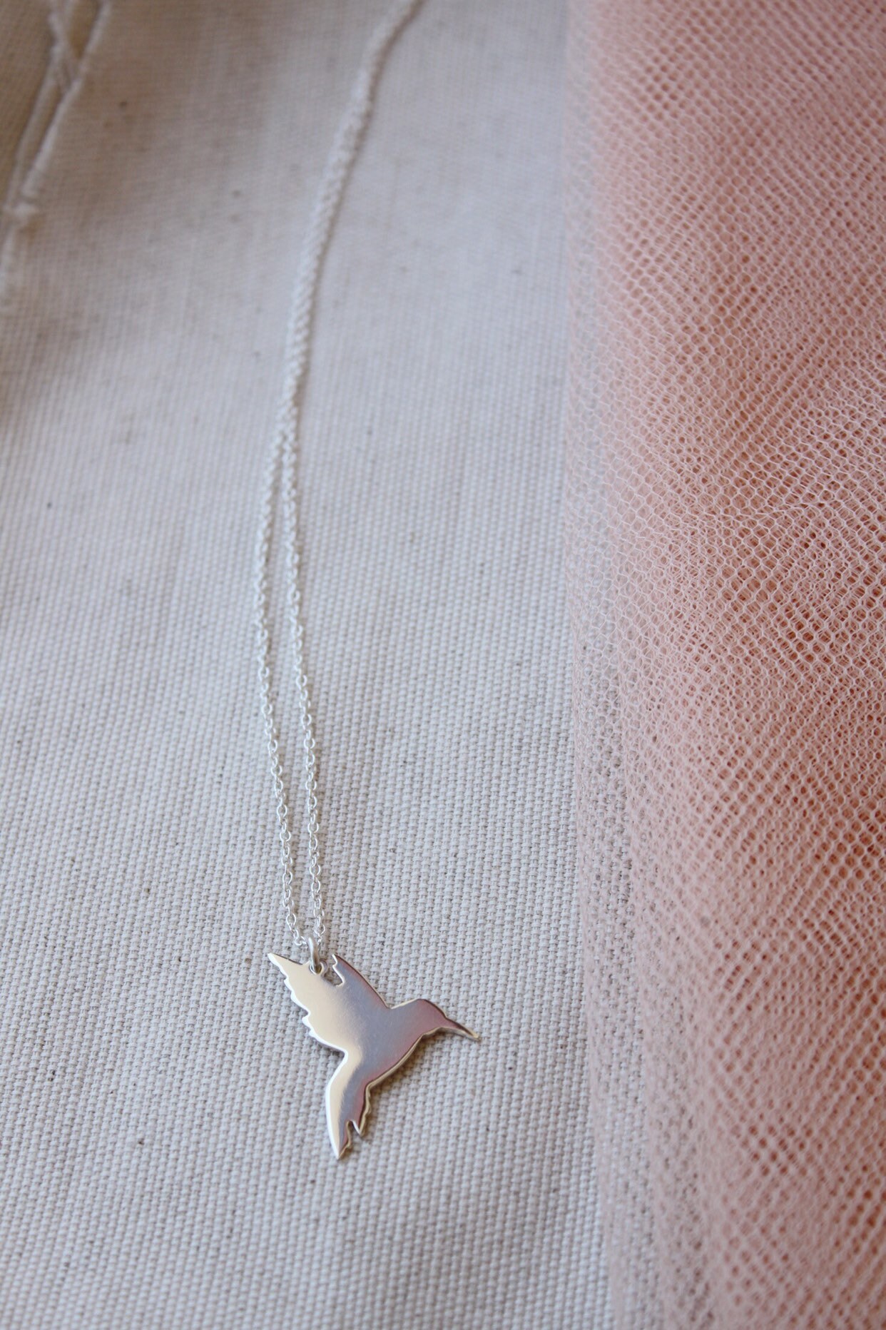 Sterling Silver Hummingbird Necklace - Handcrafted Bird Pendant - Etsy