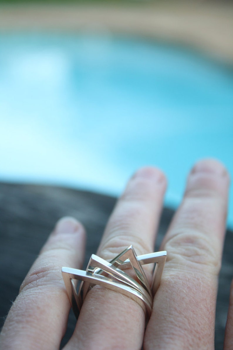 Silver Stacking Rings / Silver Raindrop Rings / Statement Ring - Etsy