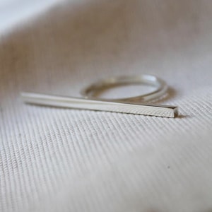 Bar Ring / Horizontal Bar Ring / Silver Line Ring - Etsy