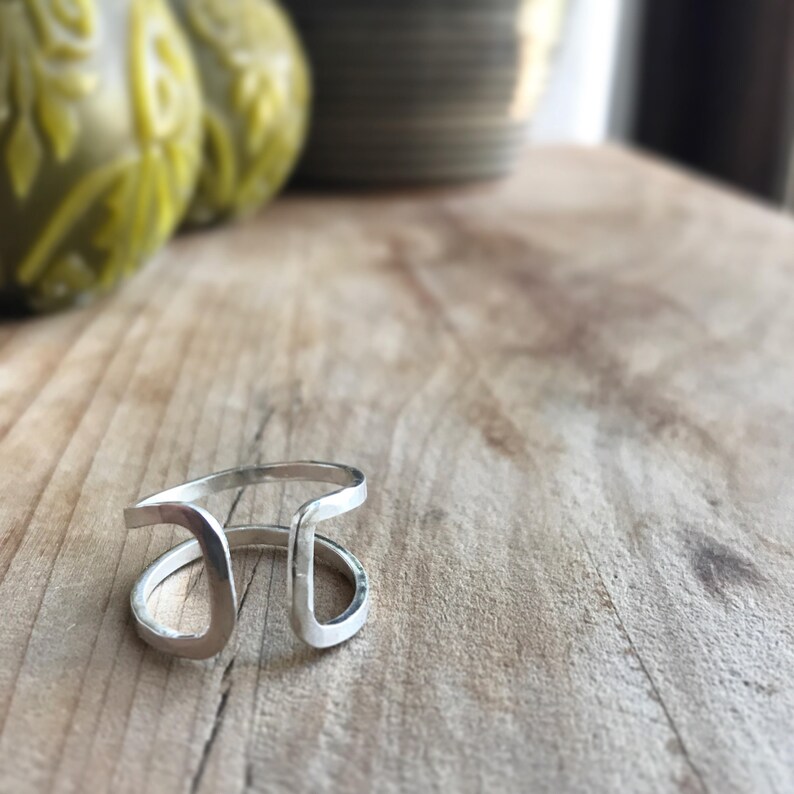 Cage Ring / Silver Adjustable Ring / Hammered Ring / Open | Etsy